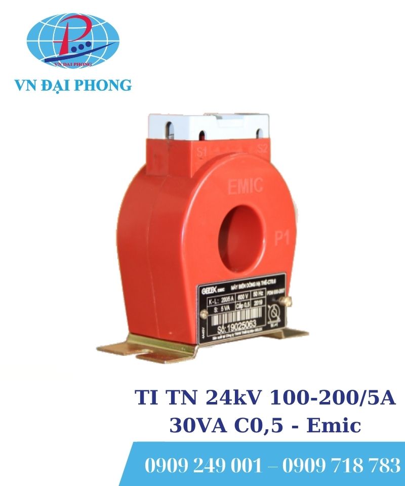Biến dòng Emic TI TN 24kV 100-200/5A 30VA C0,5 - Thiết Bị Điện VN Đại Phong